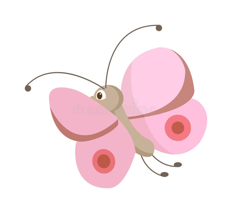 Cute Butterfly Vector on White Stock Vector - Illustration of children ...