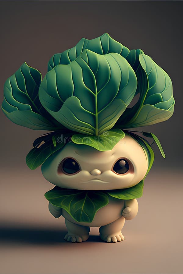 Cute Cabbage Character Cheerful with Emotions Dancing, Face, Arms and ...