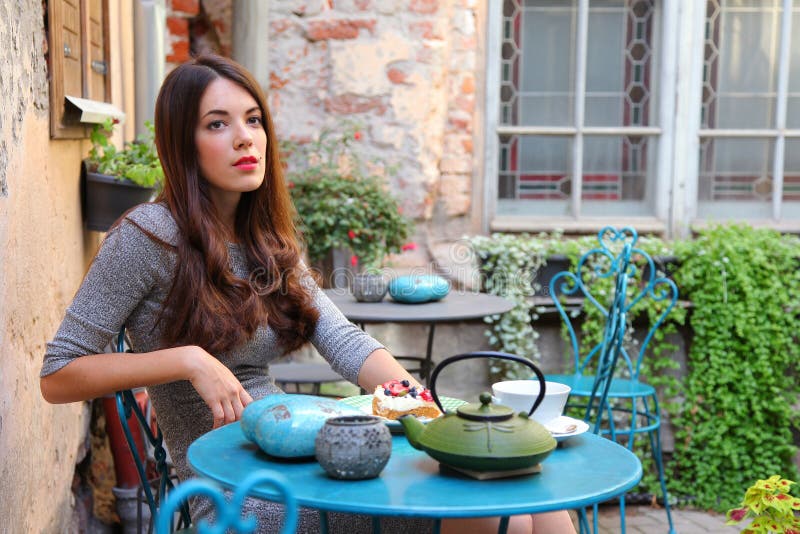 In cute cafe stock photo. Image of leisure, positive - 58935814