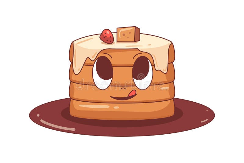 Cute Cake Character Design Illustration Stock Vector - Illustration of ...