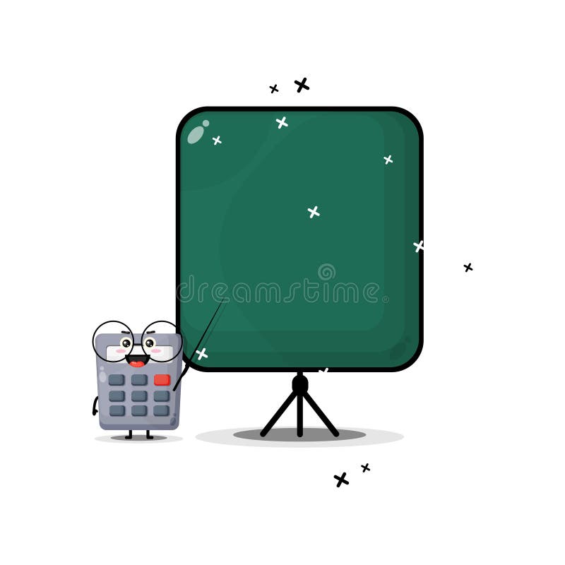 Cute Calculator Mascot Wishes You a Merry Christmas Stock Vector ...