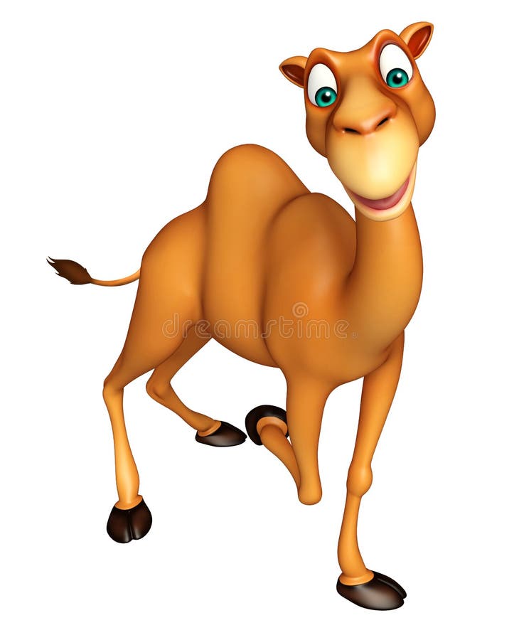 Cute Camel Funny Cartoon Character Stock Illustration - Illustration of ...
