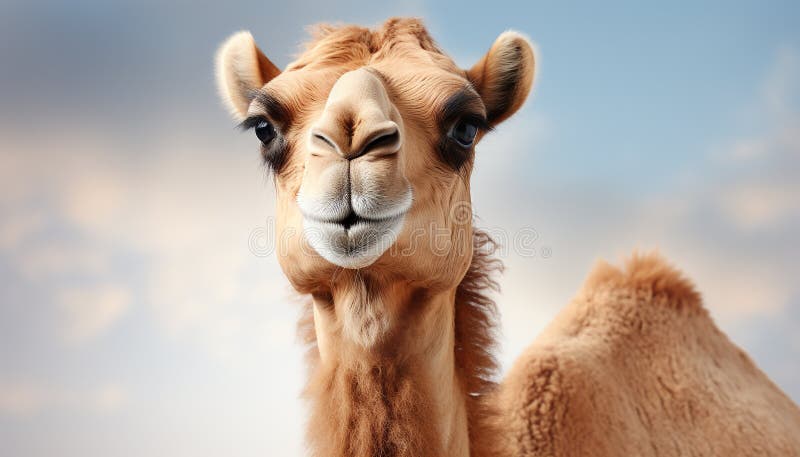 A Cute Camel Standing in the Arid Desert of Arabia Generated by AI ...