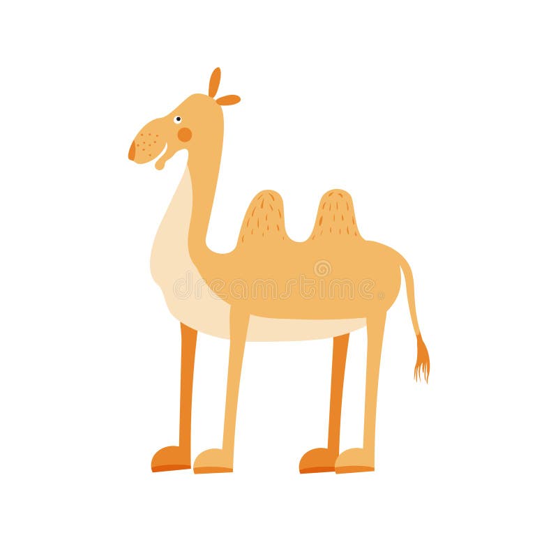 Cute Camel in Simple Hand Drawn Style. Camel Isolated on a White ...