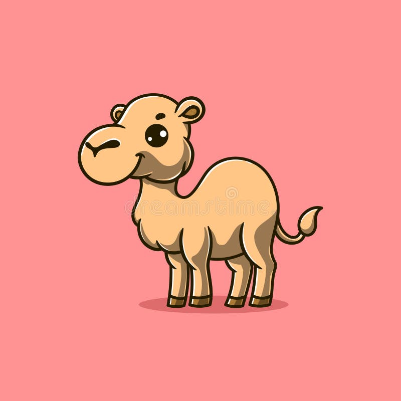 Cute Camel Standing Upright Cartoon Stock Vector - Illustration of wild ...