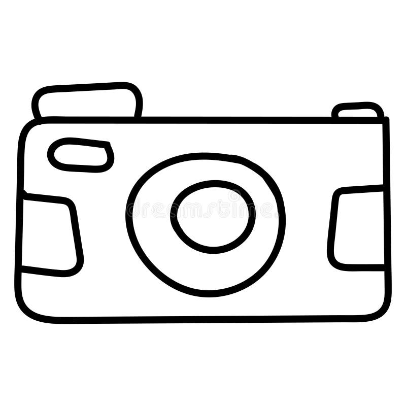 Cute Camera Coloring Book Vector Element in Doodle Style Cute Drawing ...