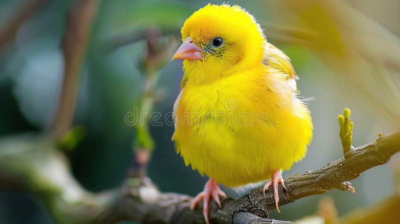 Cute Canary Bird in the Garden. Generative Ai Stock Illustration ...