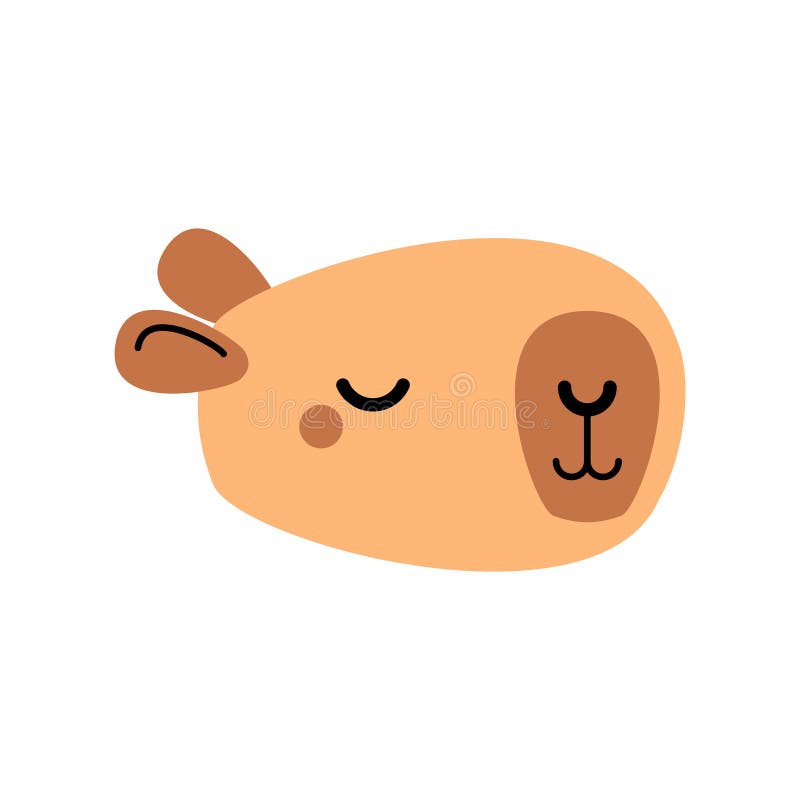 Cute Capybara Face Icon. Capybara Head Sign Stock Vector - Illustration ...