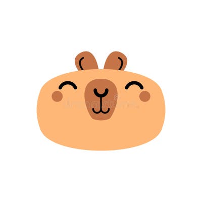 Cute Capybara Face Icon. Capybara Head Sign Stock Vector - Illustration ...