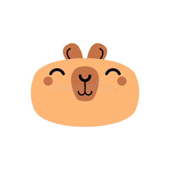 Cute Capybara Face Icon. Capybara Head Sign Stock Vector - Illustration ...