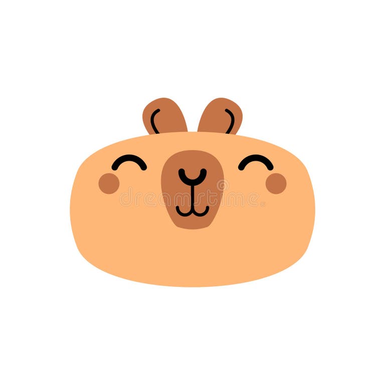Cute Capybara Face Icon. Capybara Head Sign Stock Vector - Illustration ...