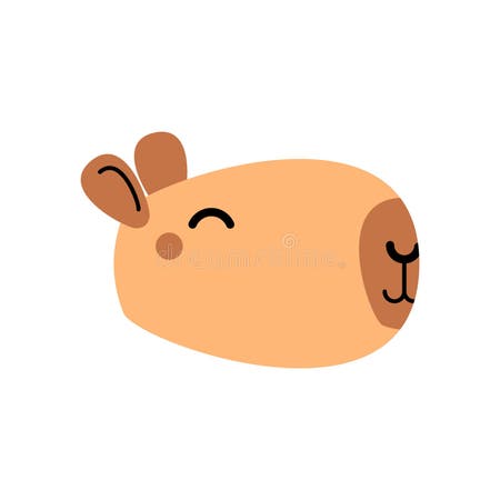 Cute Capybara Face Icon. Capybara Head Sign Stock Vector - Illustration ...