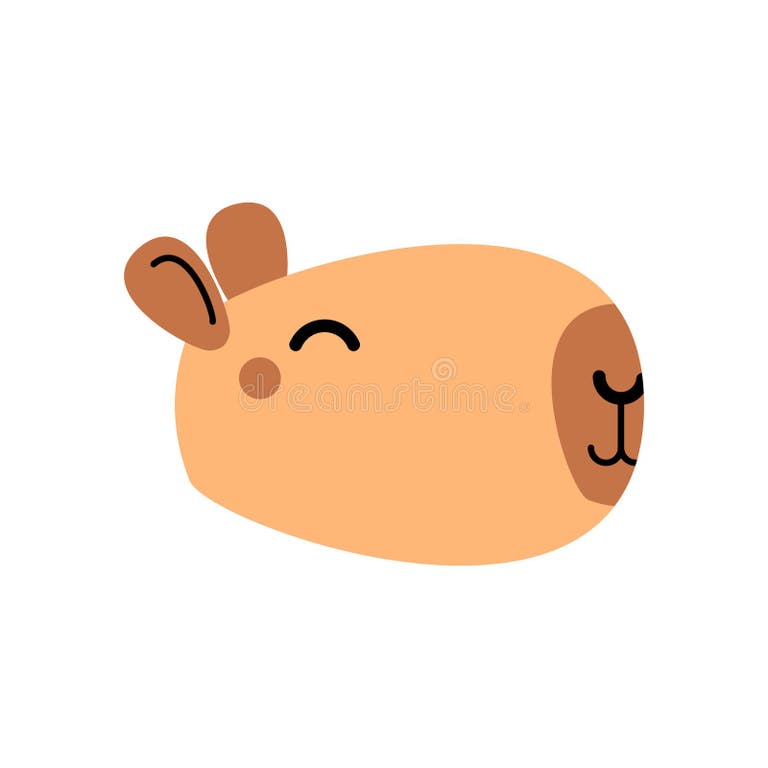 Cute Capybara Face Icon. Capybara Head Sign Stock Vector - Illustration ...