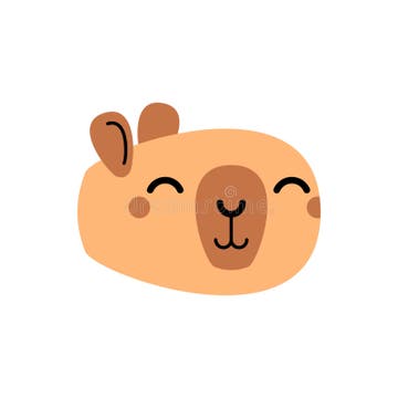 Cute Capybara Face Icon. Capybara Head Sign Stock Vector - Illustration ...