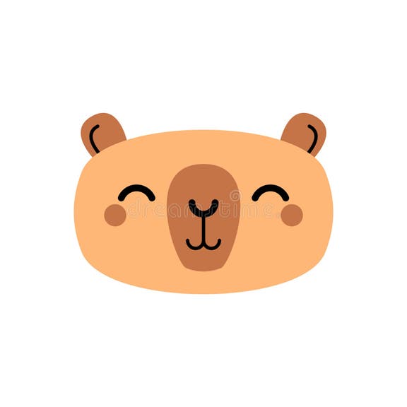 Cute Capybara Face Icon. Capybara Head Sign Stock Vector - Illustration ...