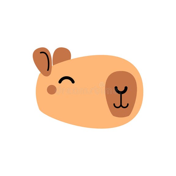 Cute Capybara Face Icon. Capybara Head Sign Stock Vector - Illustration ...