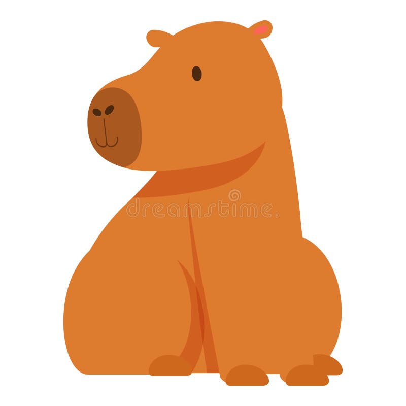 Cute Capybara Sitting and Looking Back Over Shoulder Stock Vector ...