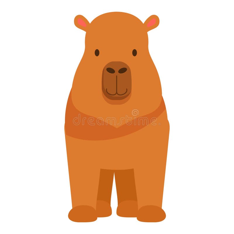 Cute Capybara Standing on Four Legs Stock Vector - Illustration of ...