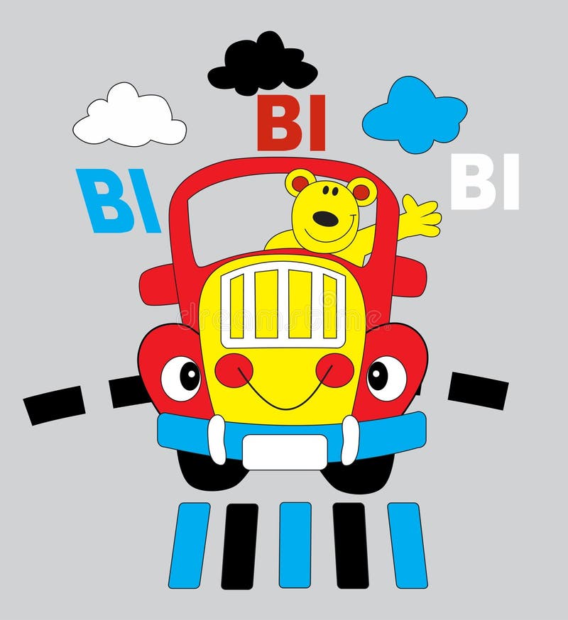 Cute Car Animals Ride Print Vector Art Stock Vector - Illustration of ...