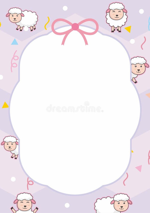 Cute Card Frame Design with Elephant Vector Stock Vector - Illustration ...