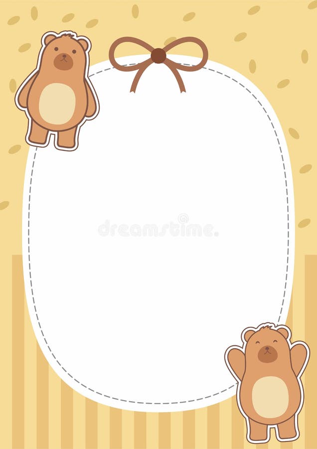 Cute Card Frame Design with Elephant Vector Stock Vector - Illustration ...