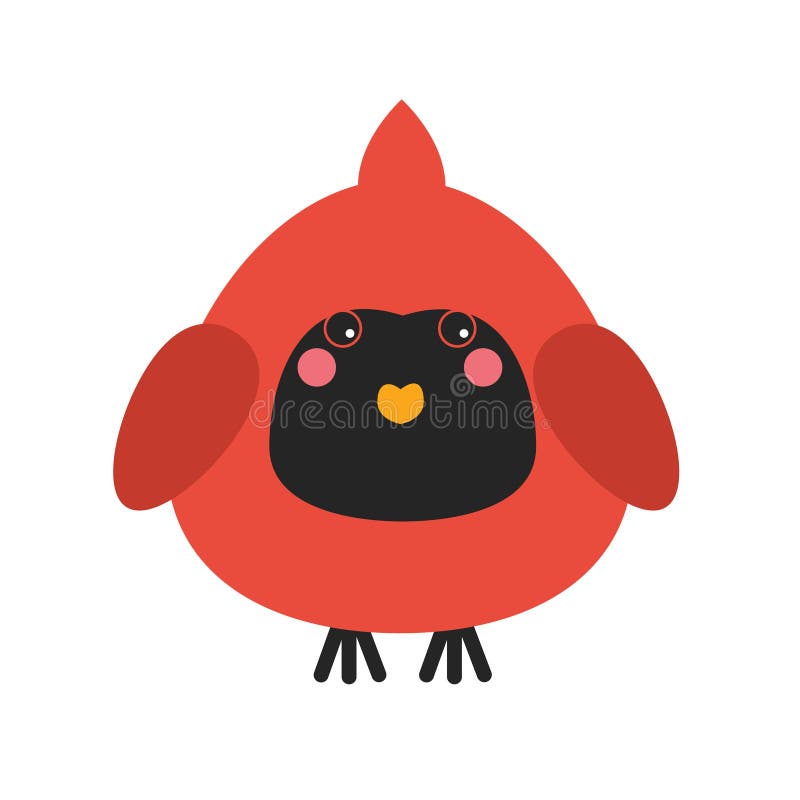 Cute cardinal bird icon stock vector. Illustration of equal - 103861061