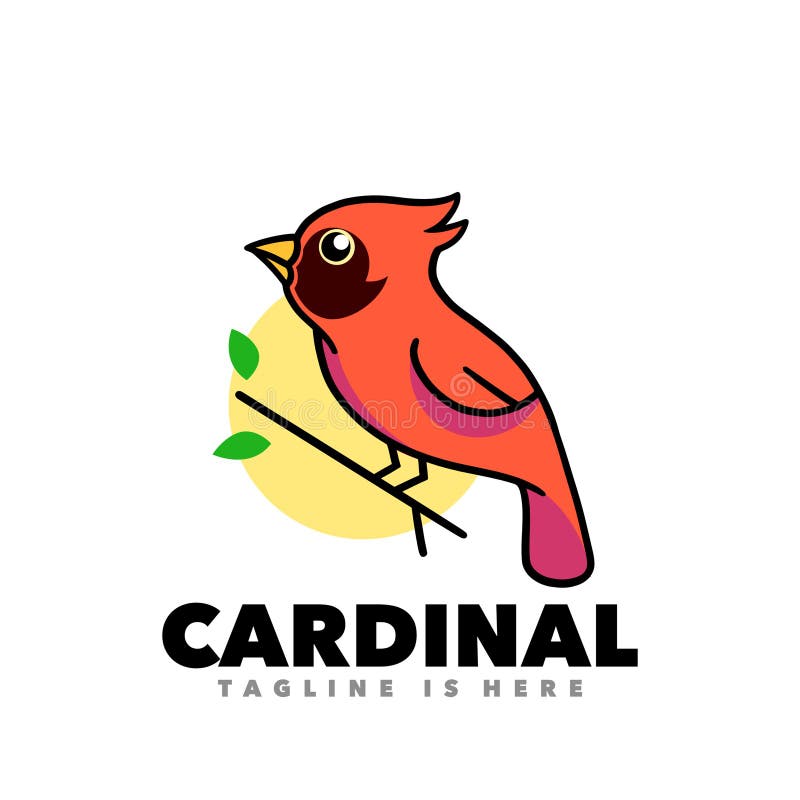 Cute Cardinal Mascot Design Logo Stock Vector - Illustration of bird ...