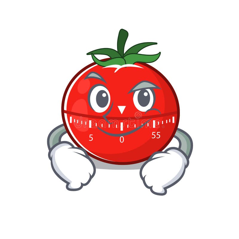 A Cute Caricature Picture of Tomato Kitchen Timer Having Confident ...