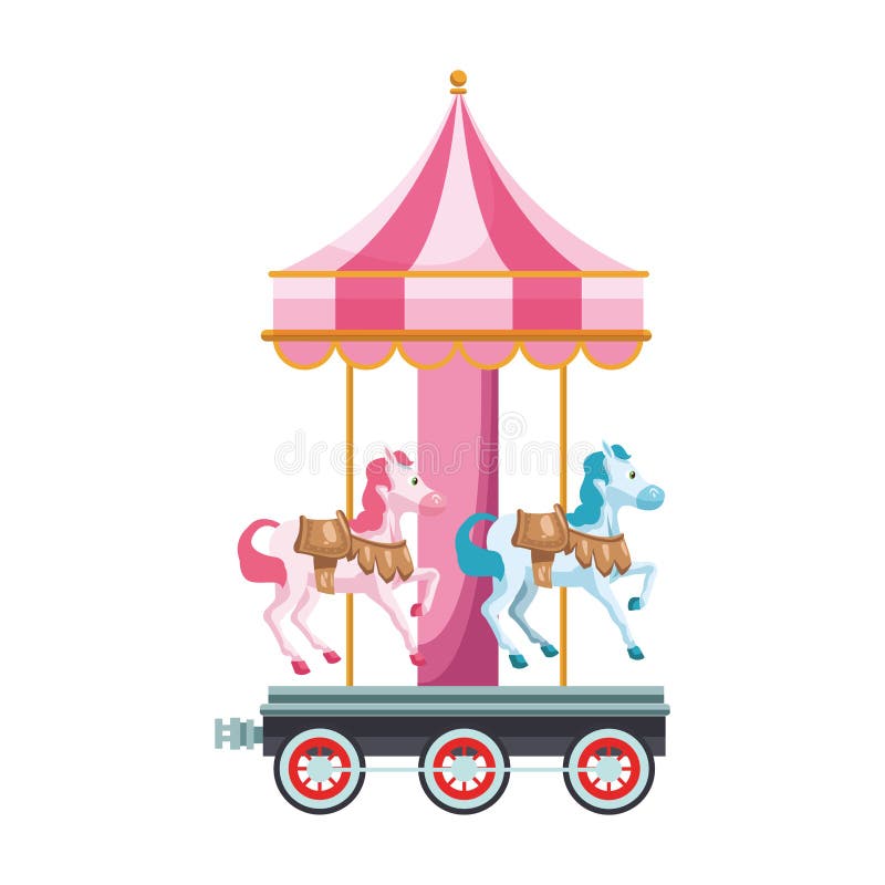 Cute carousel cartoon stock vector. Illustration of circus - 110654401