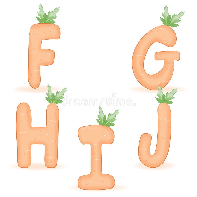 Cute Carrot Alphabet Decoration Illustration Stock Vector ...