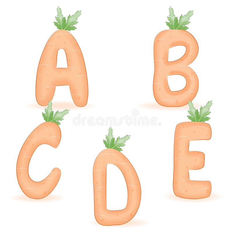 Cute Carrot Alphabet Decoration Illustration Stock Vector ...
