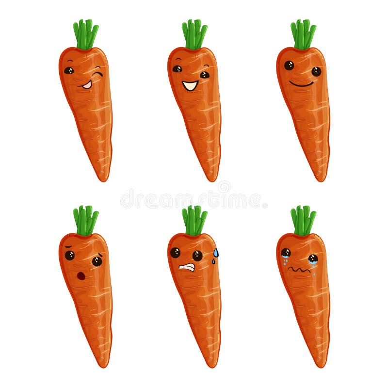 Cute Carrot Cartoon Characters Illustration Carrot Mascot Vector Stock