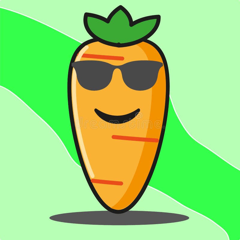 Cute Carrot Vegetables Cartoon Face Mascot Character Vector Image