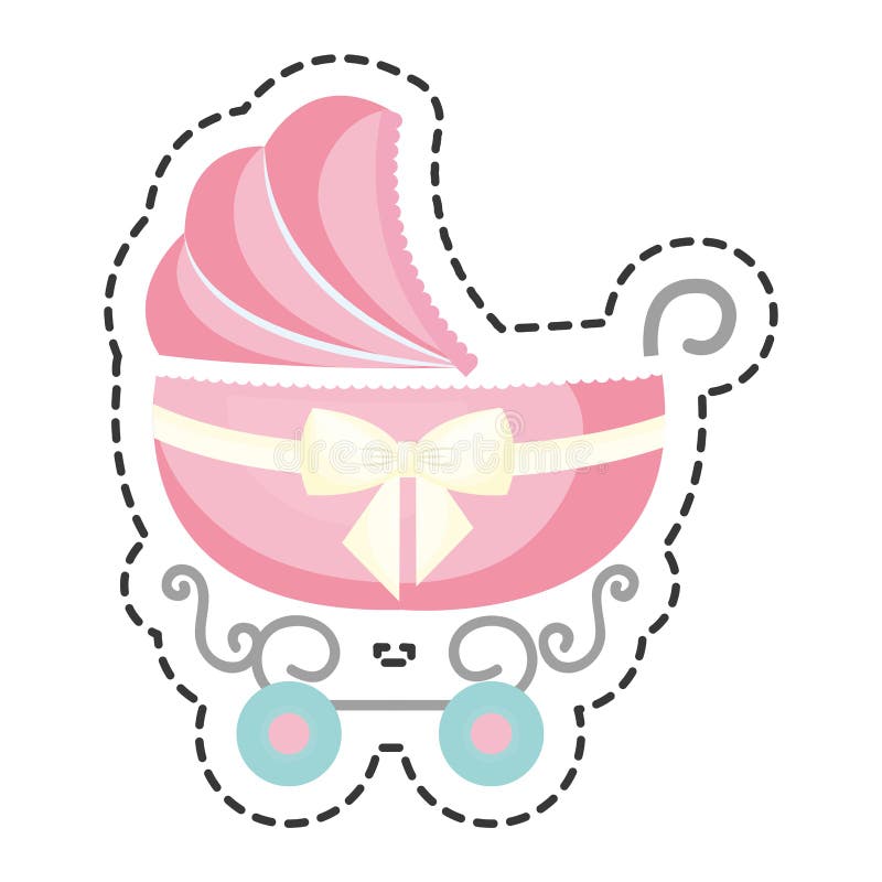 Cute cart baby icon stock vector. Illustration of decorative - 81600726