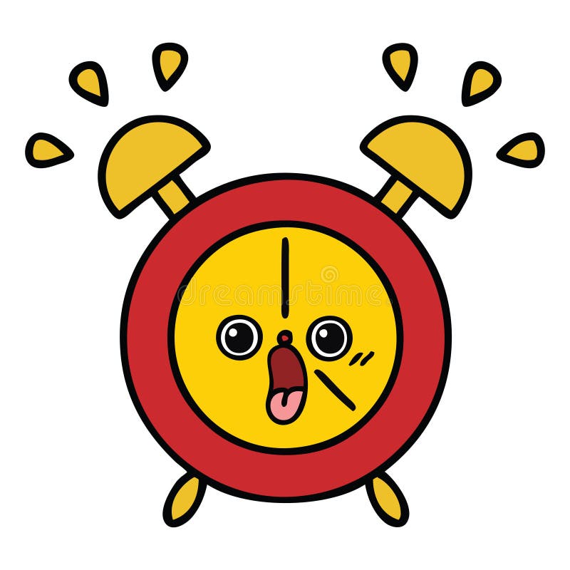 Cute cartoon alarm clock stock vector. Illustration of hand - 149265298