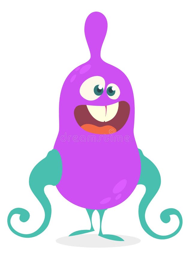 Cute Cartoon Alien Monster with Tantacles. Vector Illustration. Stock ...