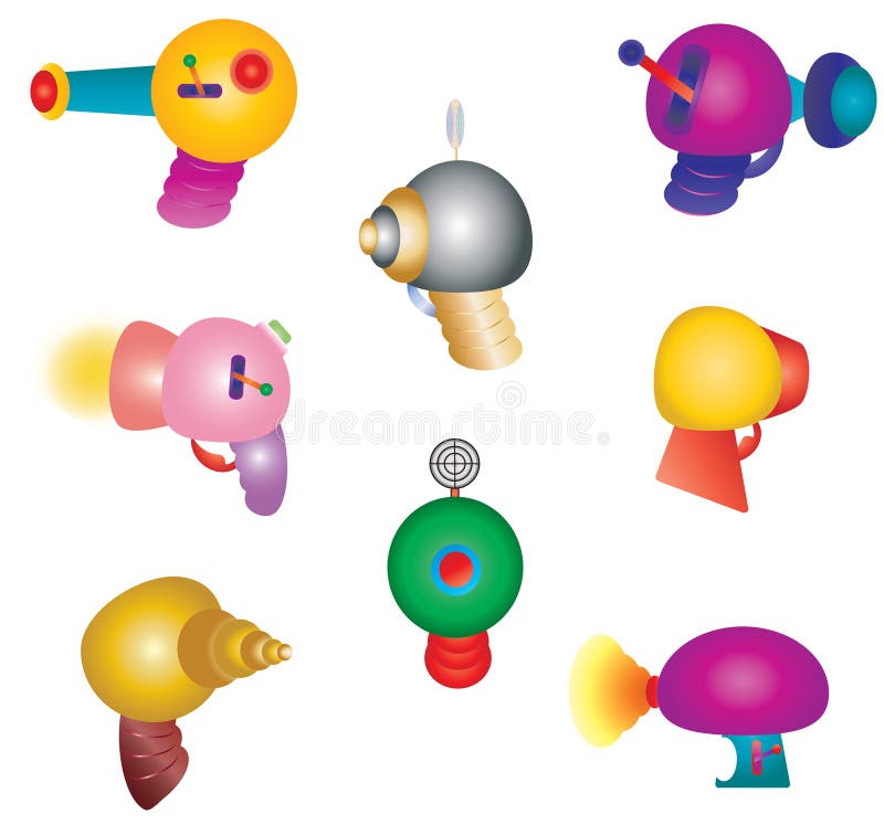 Cute Cartoon Alien Ray Gun Vectors Stock Vector - Illustration of icon ...