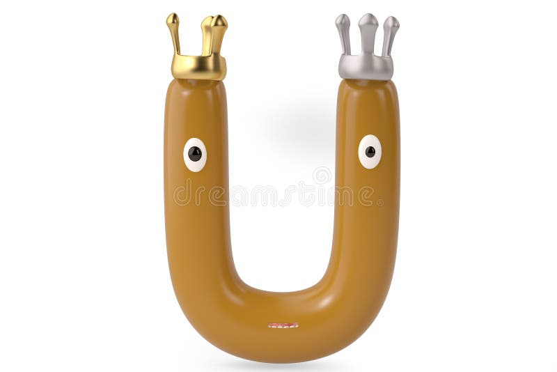 Cute Cartoon Alphabet U with Hat.3D Illustration. Stock Illustration ...