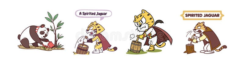 Cute Cartoon Animals Doing Different Things Stock Vector - Illustration ...