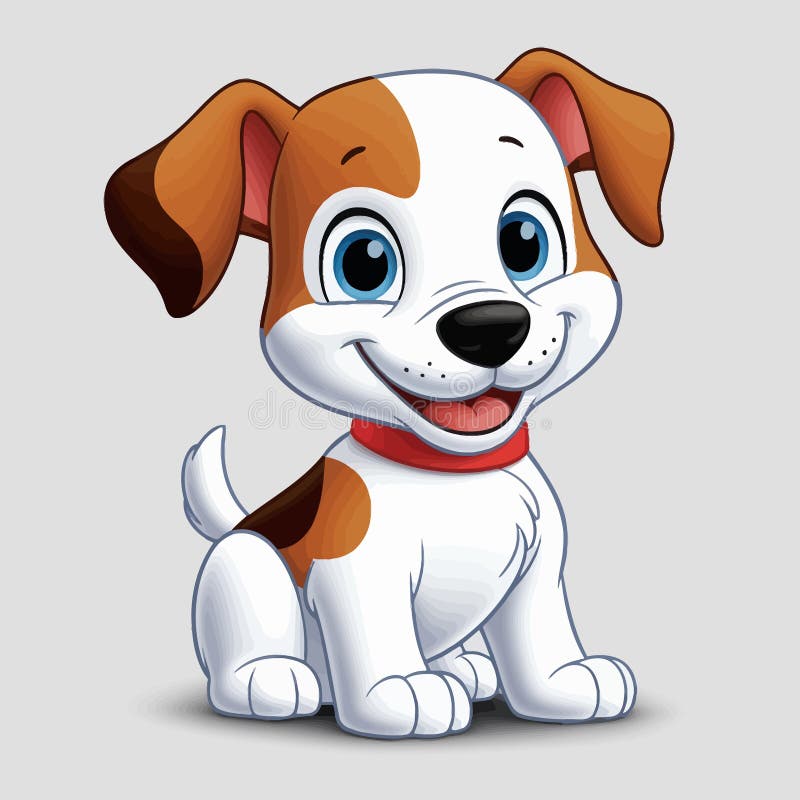 A Cute Cartoon Animated Puppy. 11 Stock Vector - Illustration of font ...