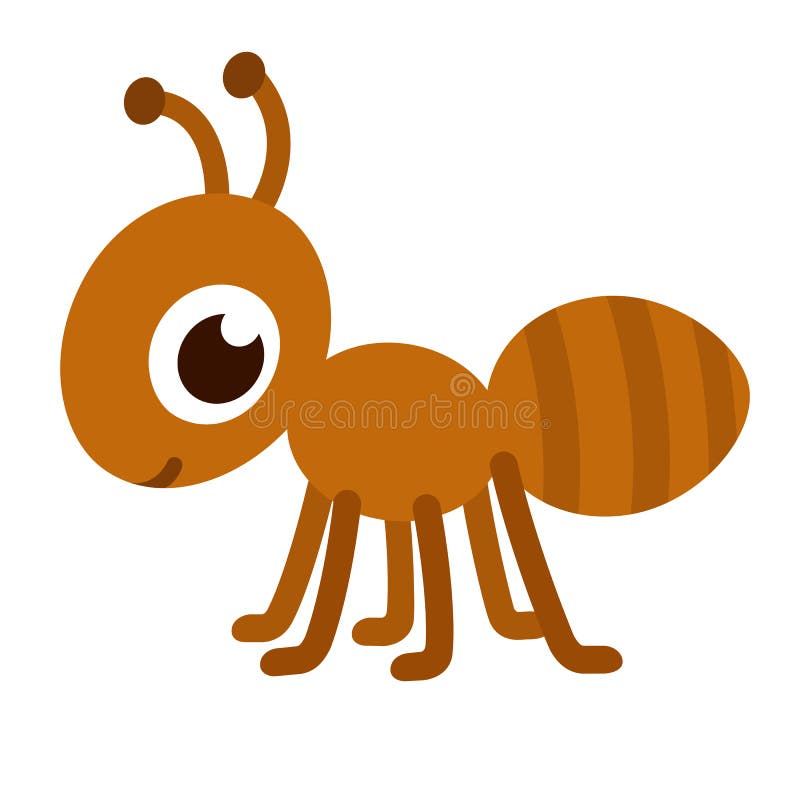 Cute little brown ant stock vector. Illustration of worker - 17264244