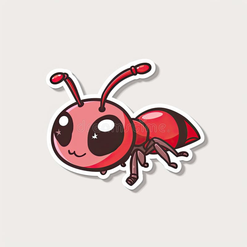 Cute Cartoon Ant Sticker with Big Eyes Generated with AI Stock ...