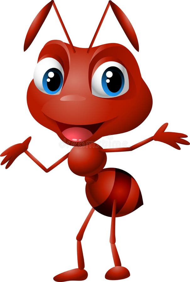 Cute Cartoon Ant Waving Hand Stock Vector - Image: 55877512