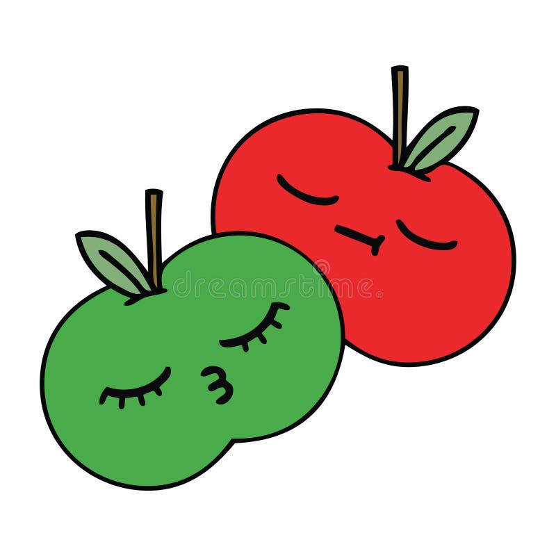 Cute cartoon of a apples stock vector. Illustration of clip - 150392971