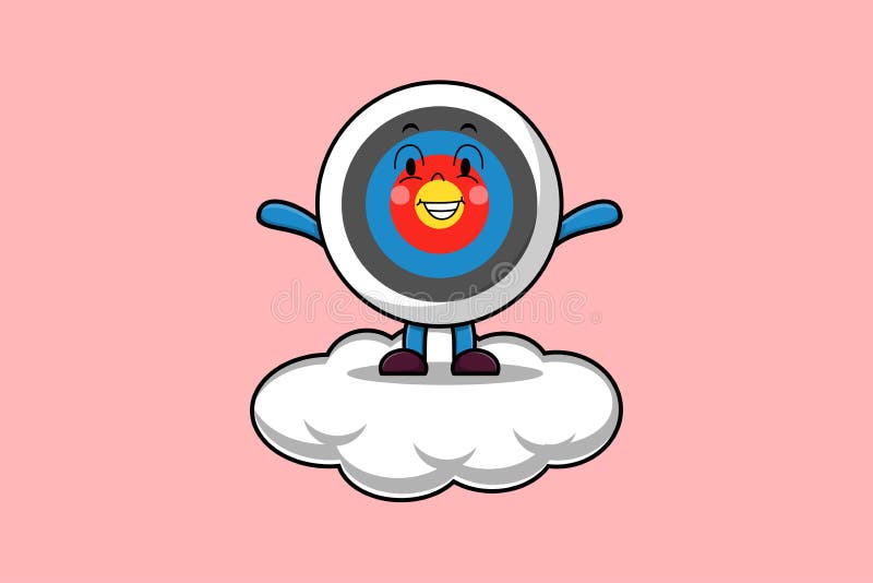 Cute Cartoon Archery Target Standing in Cloud Stock Vector ...