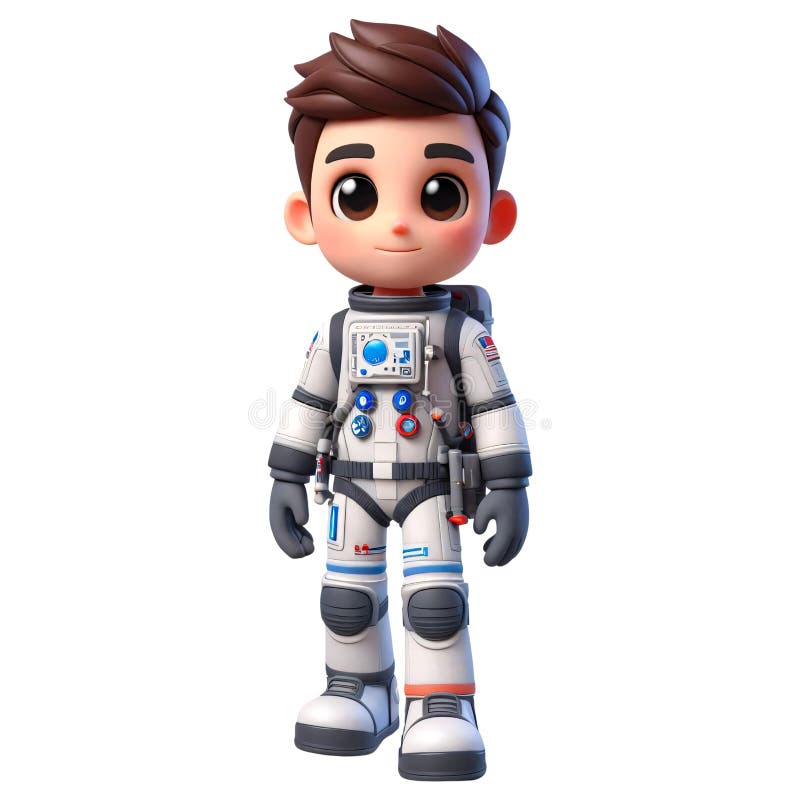 Cute Cartoon Astronaut Boy in Space Suit Stock Photo - Illustration of ...