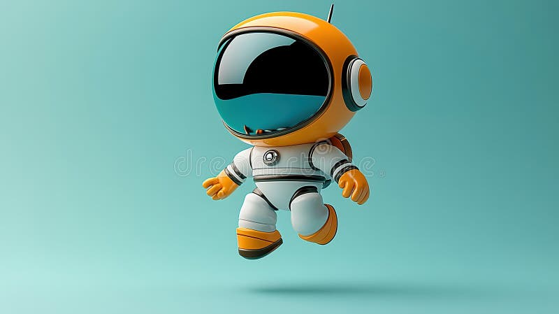 Cute Cartoon Astronaut Character, Floating in Space Stock Illustration ...