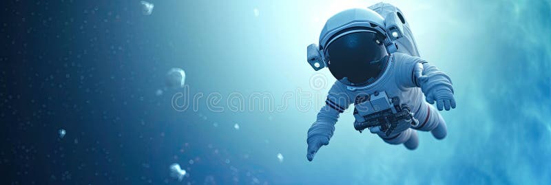 Cute Cartoon Astronaut Flying in Zero Gravity Space Stock Illustration ...