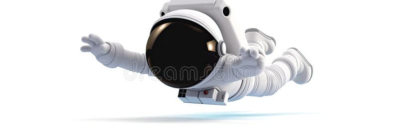Cute Cartoon Astronaut Flying in Zero Gravity Space Stock Illustration ...