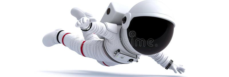 Cute Cartoon Astronaut Flying in Zero Gravity Space Stock Illustration ...